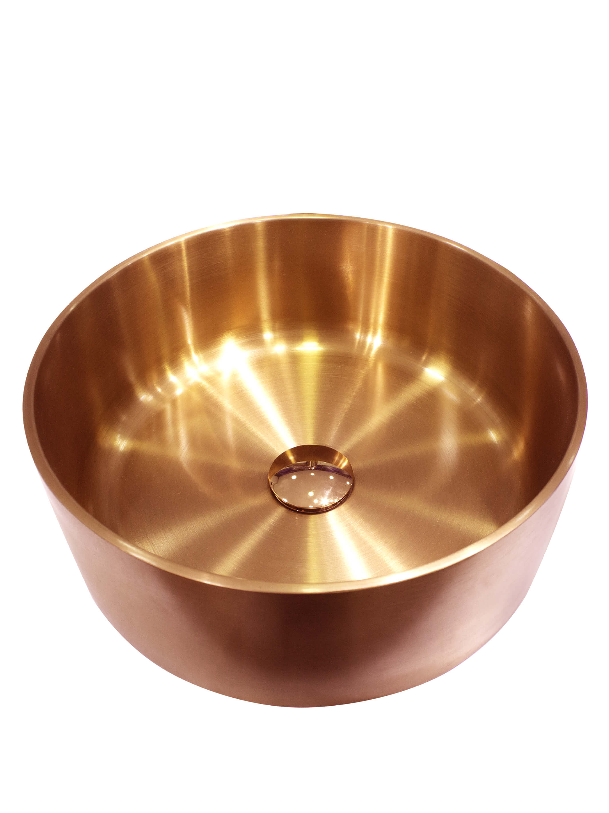 Lavamanos redondo Oro Rosa en acero – Tecnigrifos